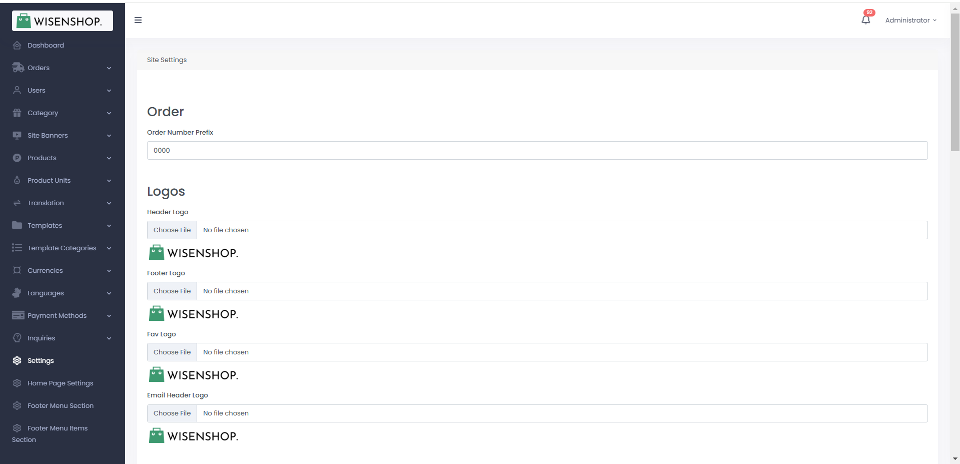 WisenShop Documentation - Multipurpose eCommerce script